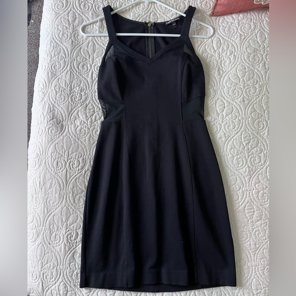 Express | Dresses | Black Express Mini Dress With Mesh | Poshmark